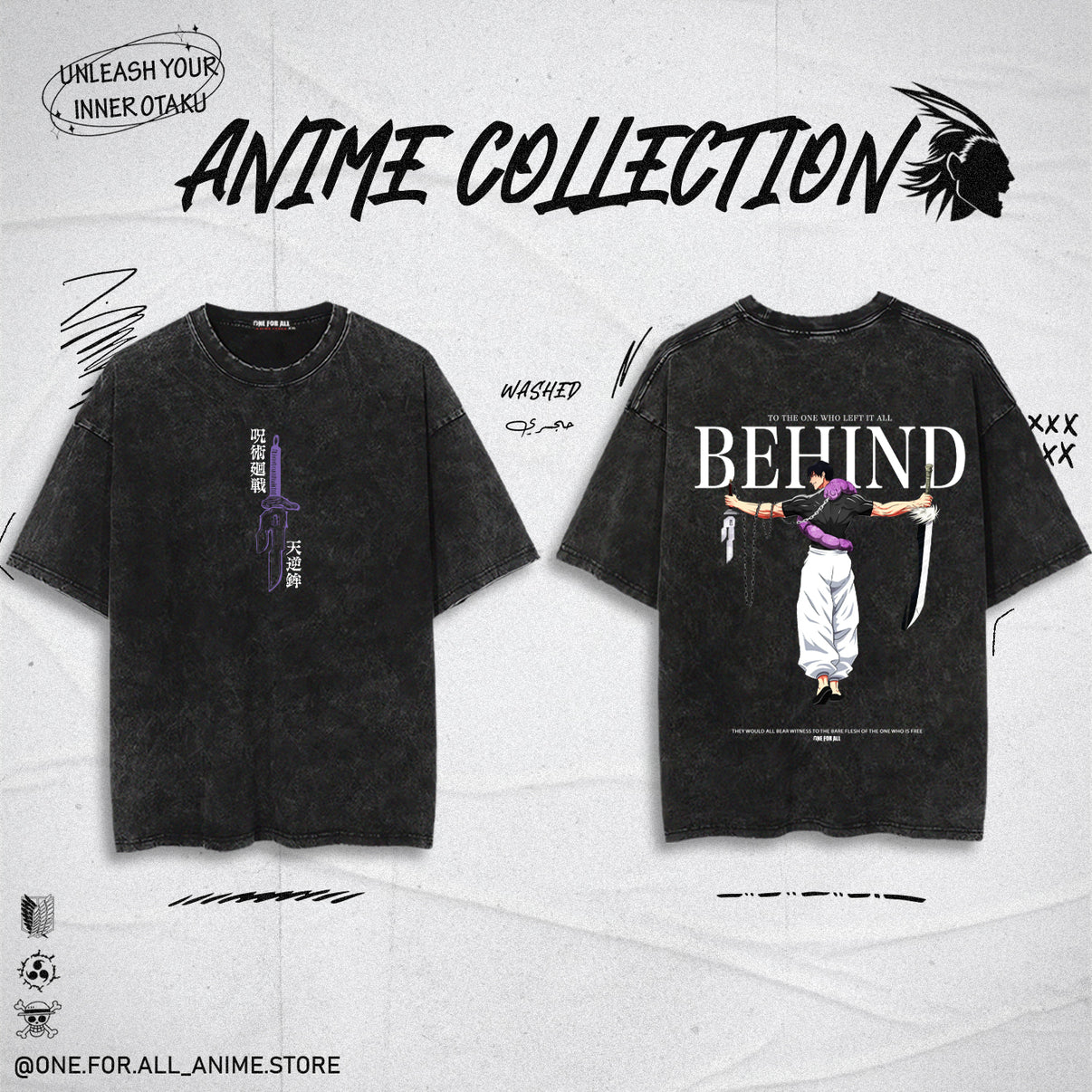 Toji behind roked t-shirt from one for all – One For All