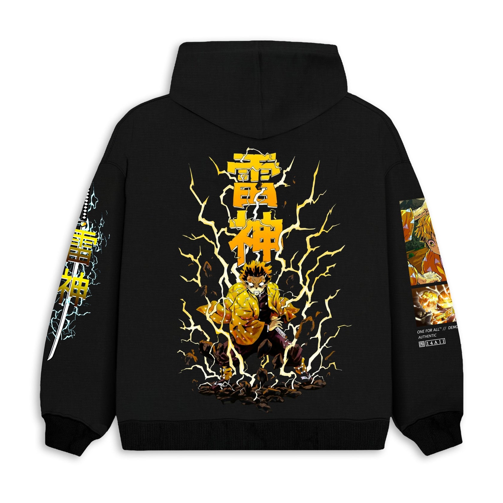Zenitsu - Demon slayer Hoodie - Black | Anime Hoodies Egypt – One For All